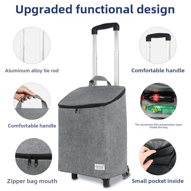 Foldable Storage 】 Shopping Cart Aluminum Alloy Extendable Hand Pulled ...