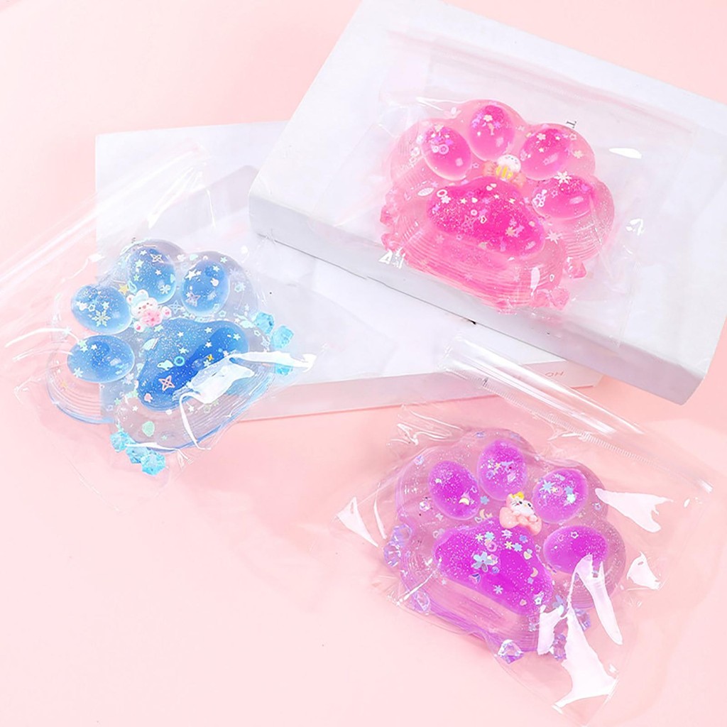 Super Big Cat Paw Squeeze Toy Glitter Taba Squishy Pinch Toys Silicone ...
