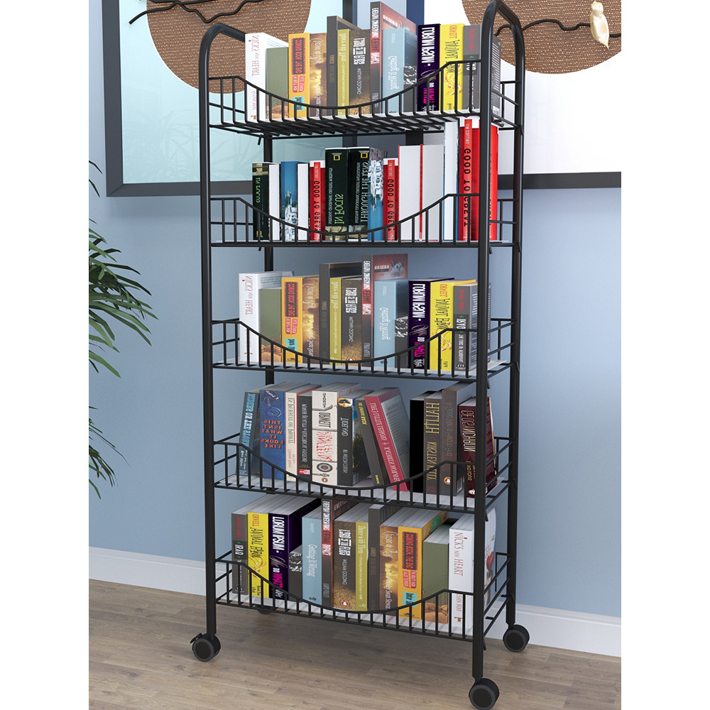 Rak Penyimpanan Rak Buku Berdiri di lantai Asrama Mudah Troli Mudah ...