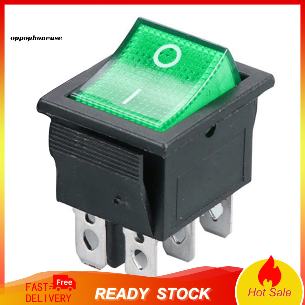 OPPO 125/220/250V 6 Pin Boat LED Light On/Off Electric Power Toggle ...