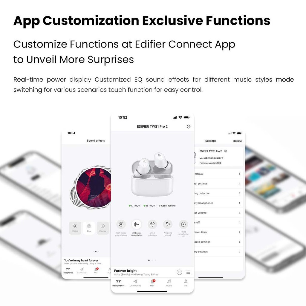 Edifier TWS1 Pro 2 -42dB Noise Cancellation True Wireless Earbuds ...
