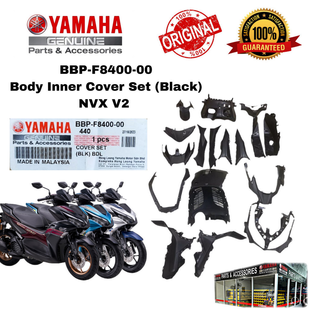 YAMAHA BODY INNER COVER SET (BLACK) NVX V2 ORIGINAL ( BBP-F8400-00 ...