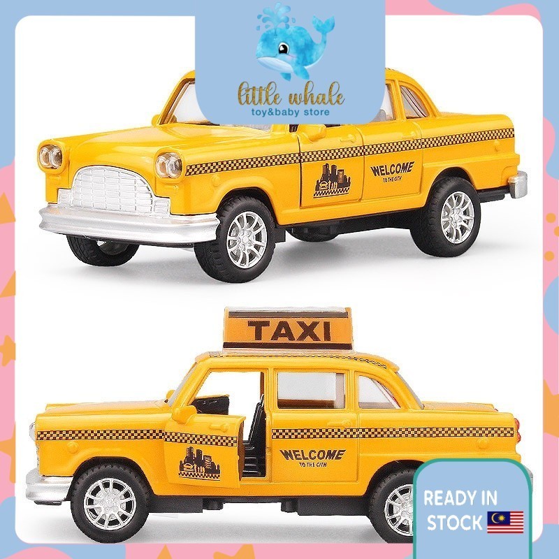 🐳Taxi Model Simulation Car 1:32 Realistic Alloy Car Toy With Lights ...