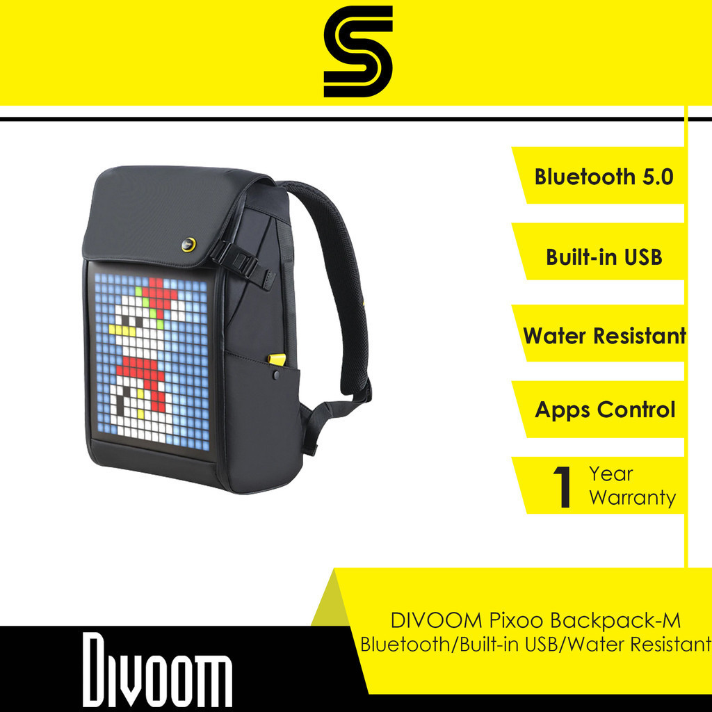 DIVOOM Pixoo Backpack-M Innovative Smart Backpack | Shopee Malaysia