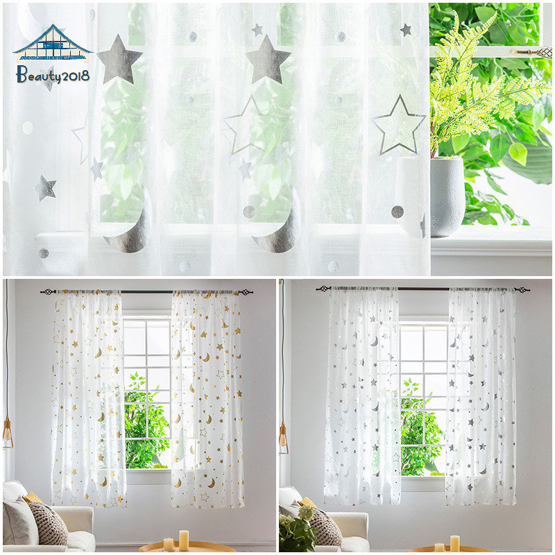 Hari Raya Curtain Moon Star Pattern Window Curtain Eid Mubarak Door ...