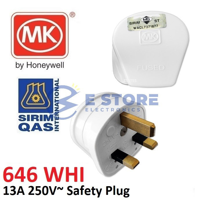 MK 646WHI 13A Heavy Duty 3 Pin Bakelite Plug Top | Shopee Malaysia