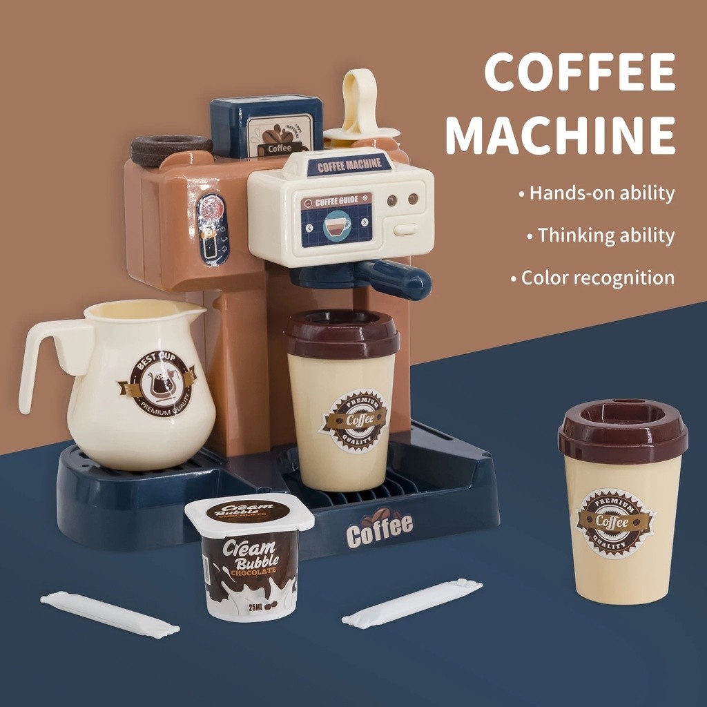 Kids Coffee Machine Playset Pretend Play Kitchen Toys for Kids Set ...
