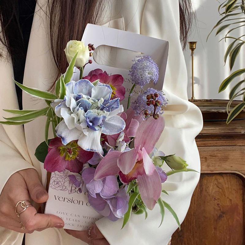 Ins Handheld Flower Box Simple Flower Bouquet Packaging Boxes Gift ...