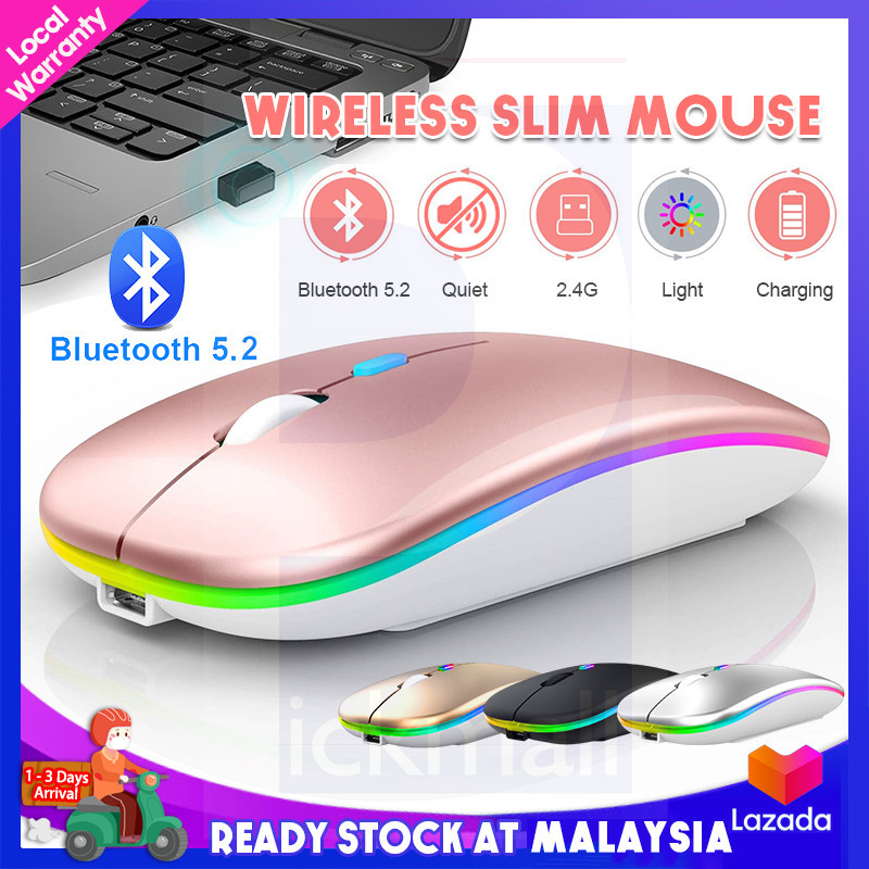 Wireless Mouse Bluetooth Mouse 2.4Ghz Receiver Optical Adjustable ...