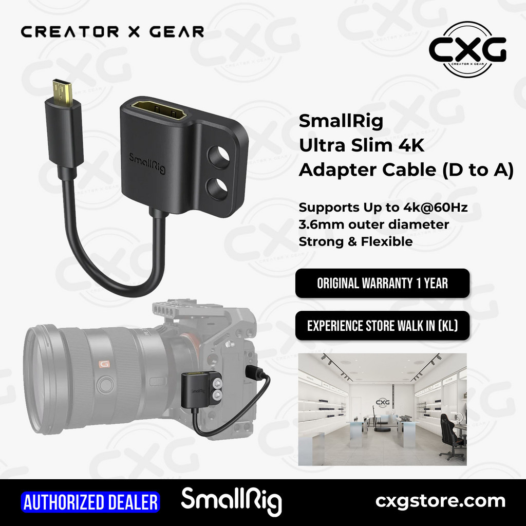 SmallRig Ultra Slim 4K Micro HDMI Adapter Cable (D to A) Micro to HDMI ...