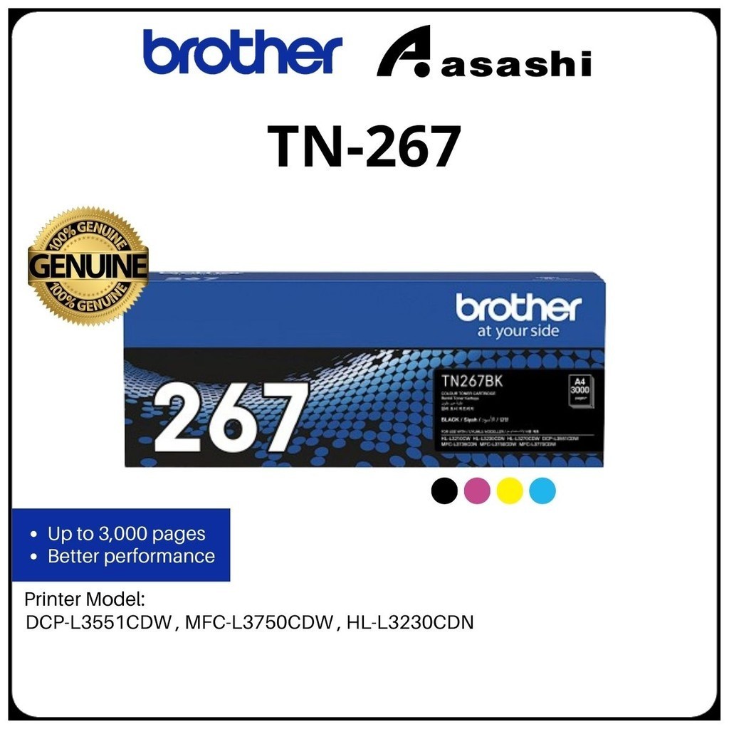 Brother Original TN-267 TN-267BK TN-267C TN-267M TN-267Y 2300pages C/M ...
