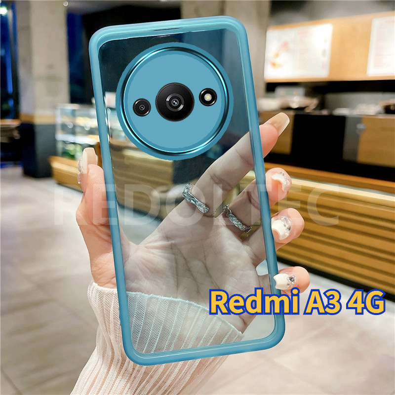 Case Redmi A3 4G 2024 New Pure Color Thin Transparent Shockproof Soft ...