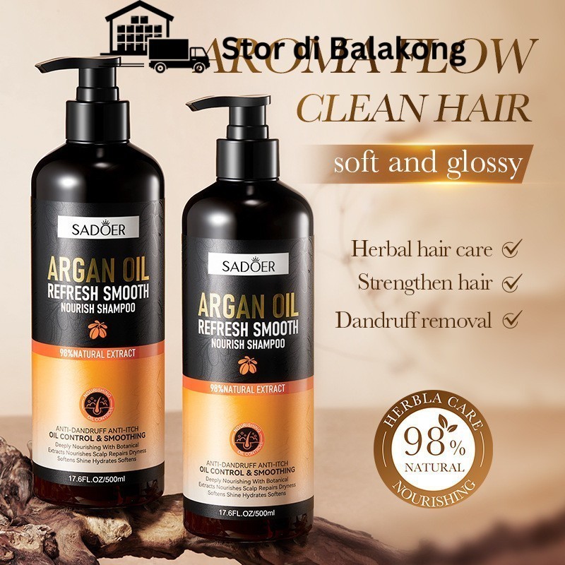 Sadoer Argan Oil Anti Dandruff Anti Itch Hair Shampoo 500ml 98% Argan Extract | Shopee Malaysia