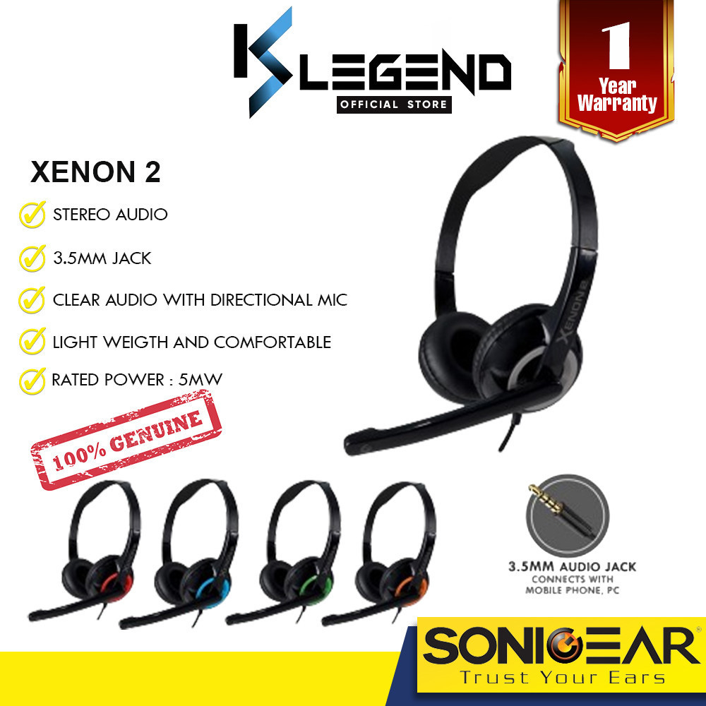 SonicGear Xenon 1/1U/2/3/3U Stereo Headphones with Mic For Smartphones ...