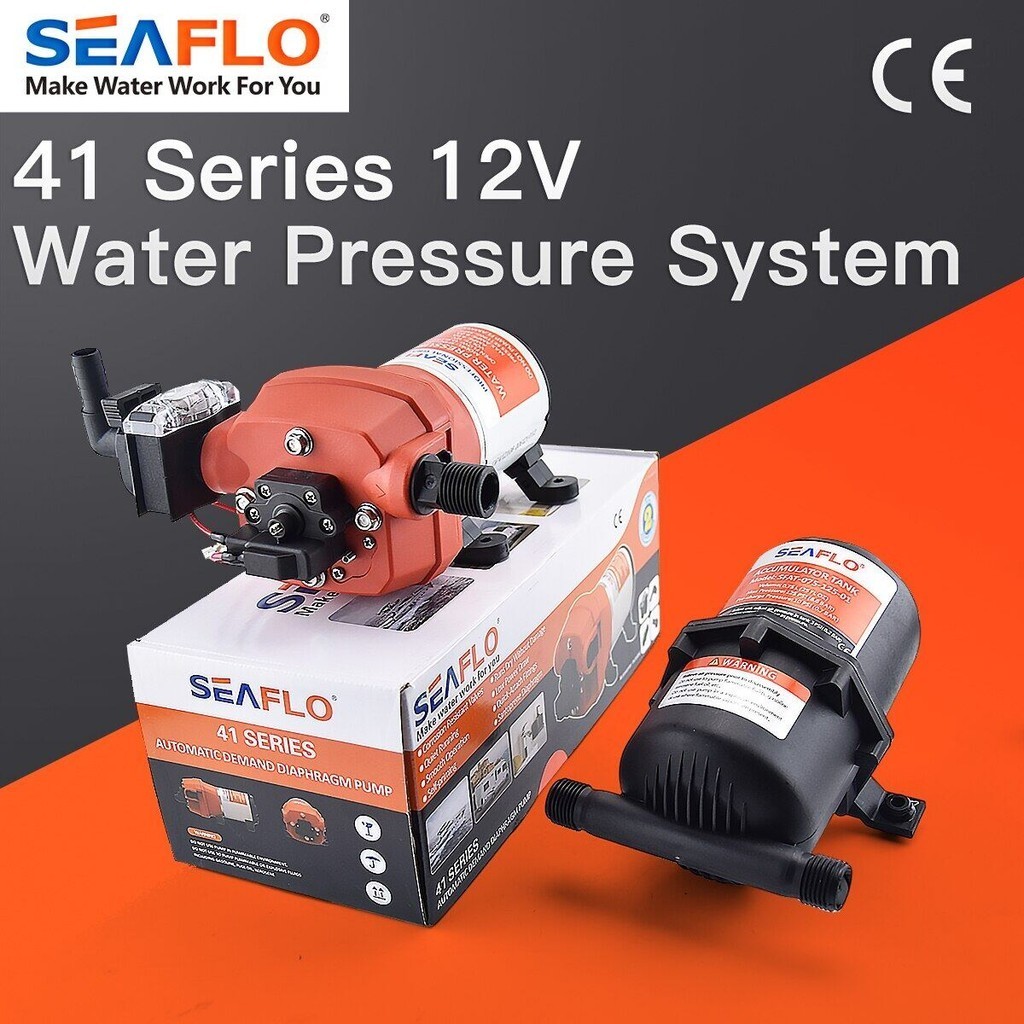 SEAFLO 3.0 GPM 45 PSI Automatic Marine Water Diaphragm Pump 12V Self Priming Electric Yacht Boat ...