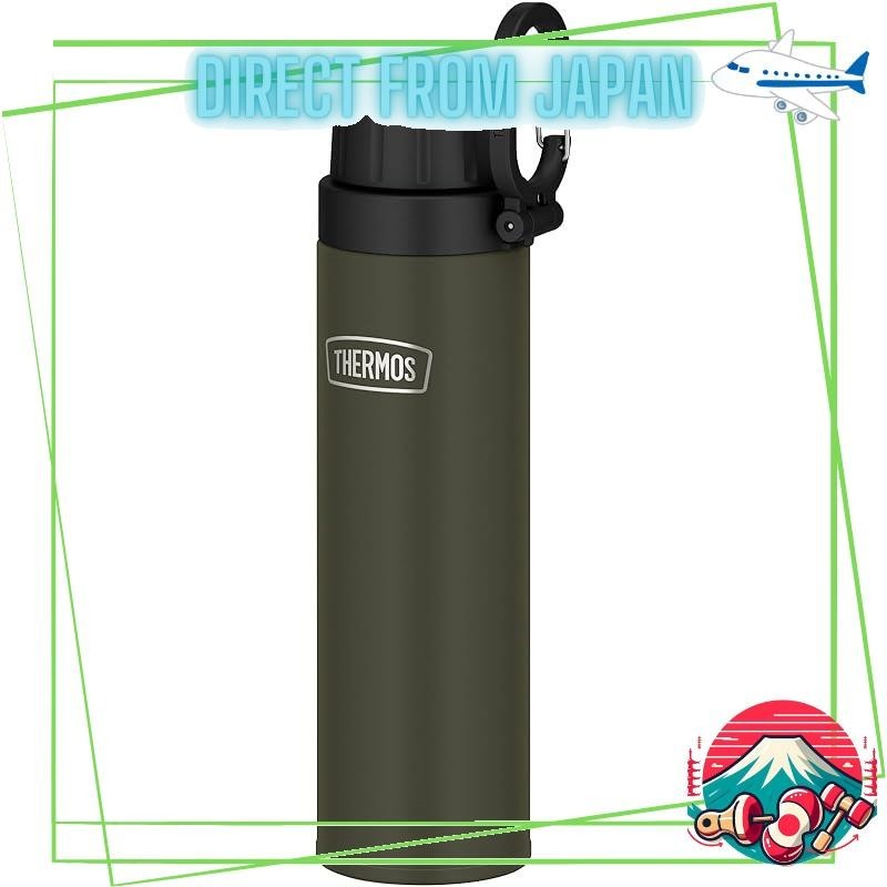 Thermos Outdoor Series Water Bottle with Carbonated Beverage Cooling 500ml Khaki with Carry Loop ...