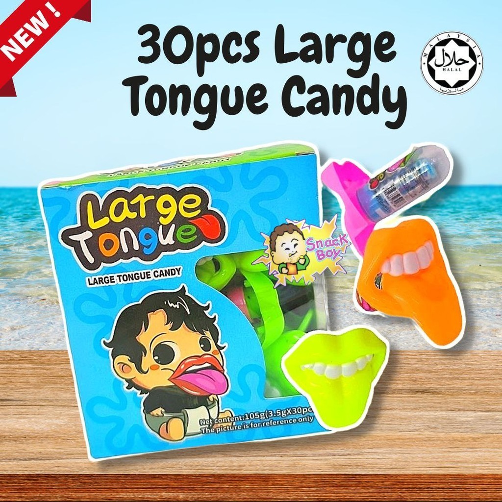30pcs Sanwa Large Tongue Candy Lollipop Fruits Flavour Gigi design ...