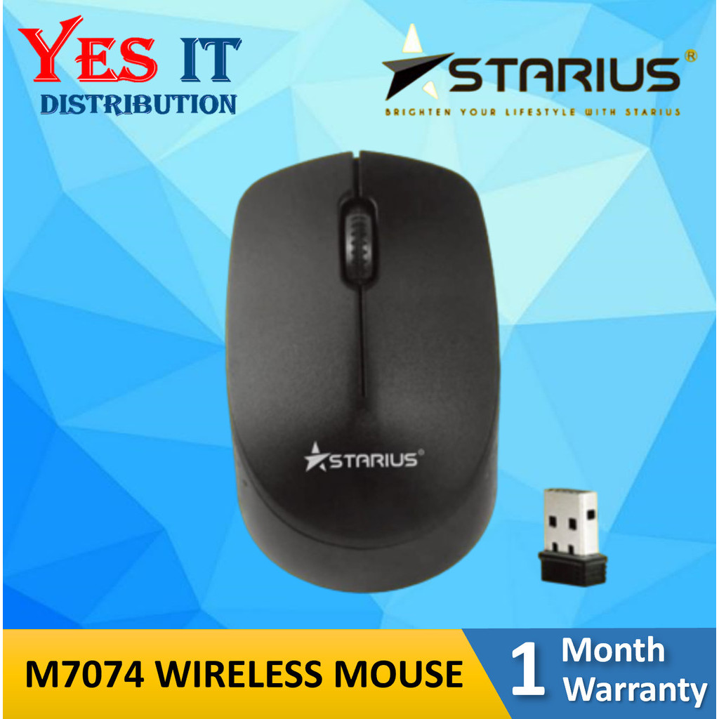 Starius M7074 Wireless 2.4GHZ Optical Mouse Black | Shopee Malaysia