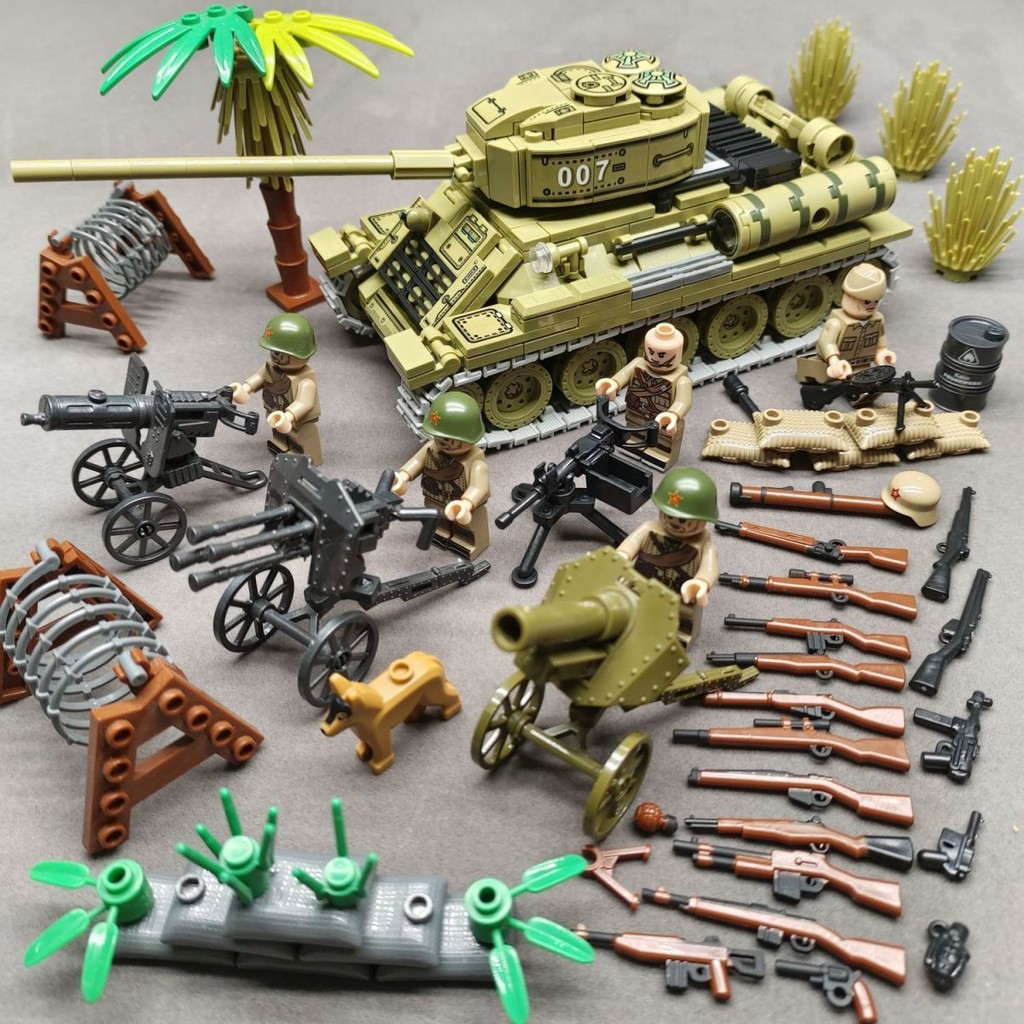 Compatible with Lego World War II Tiger German Leopard Tank Soviet Army ...