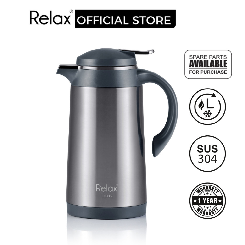 RELAX 18.8 Stainless Steel Thermal Carafe Vacuum Flask - (1300ml) bekas ...
