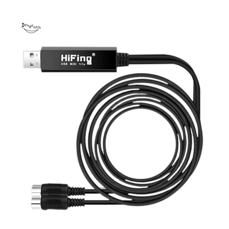USB IN-OUT MIDI Interface Converter/Adapter with 5-PIN DIN MIDI Cable ...