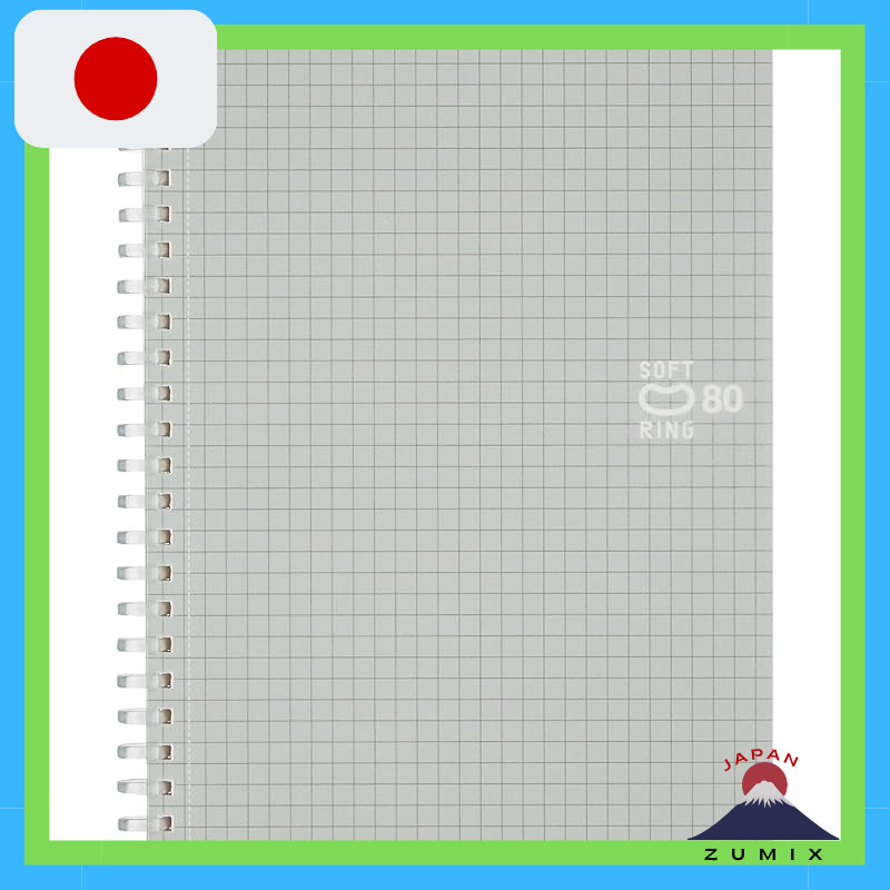 Kokuyo Soft Ring Notebook 80 Sheets A5 & Semi B5 Options - Graph and ...
