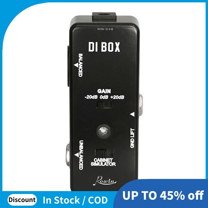 Rowin DI BOX LEF-331 Micro-DI with Cab Sim and Gain Guitar Effect Pedal ...