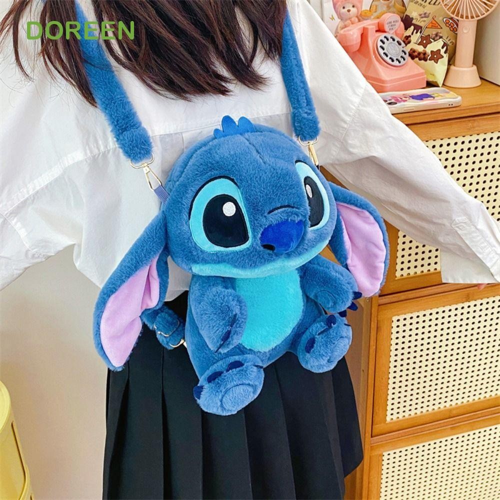 DOREEN Stitch Cartoon Plush Backpack, PP Cotton Versatile Stitch Plush ...