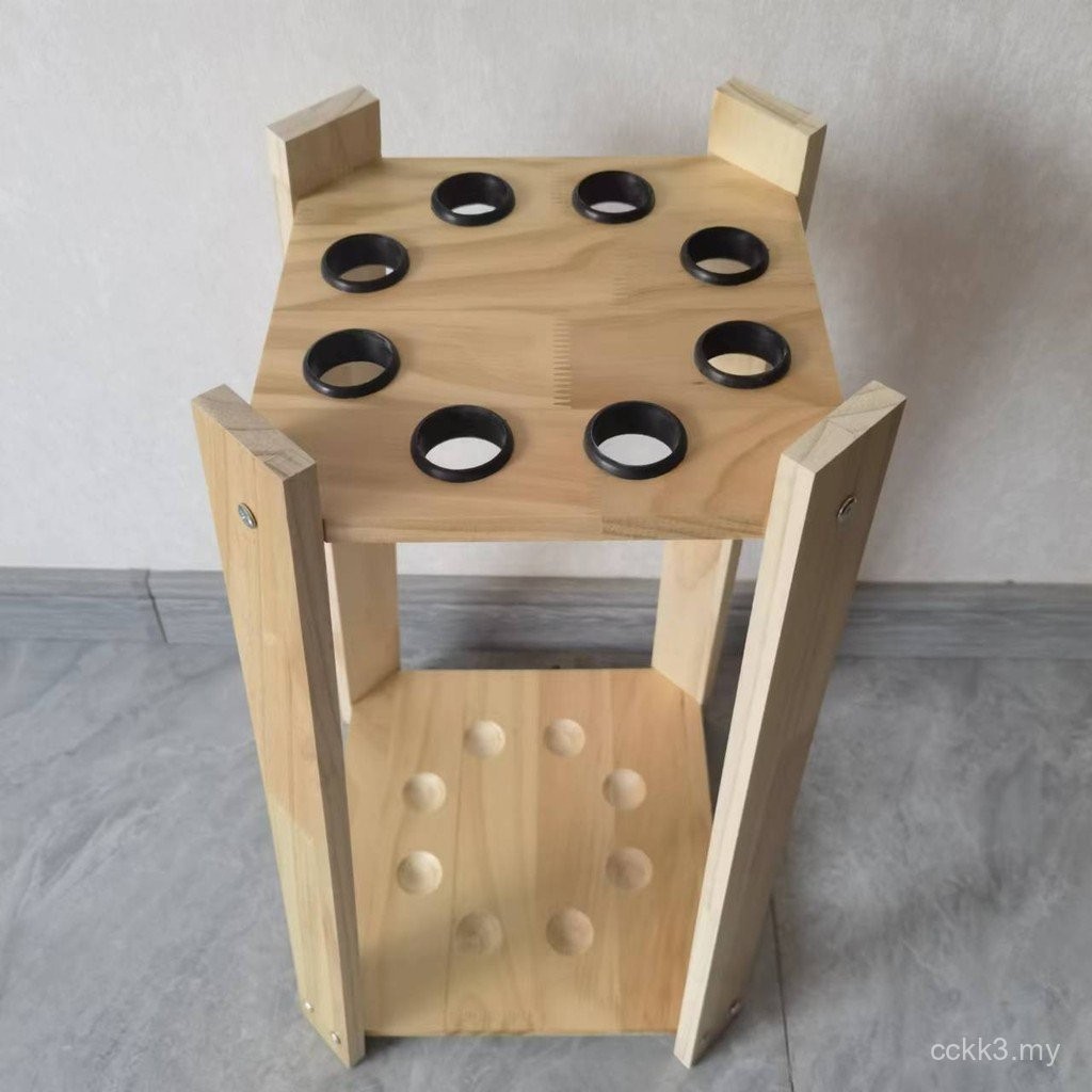 Solid Wood Billiard Cue Rack Square 8-Hole Floor Rack Billiard Club ...