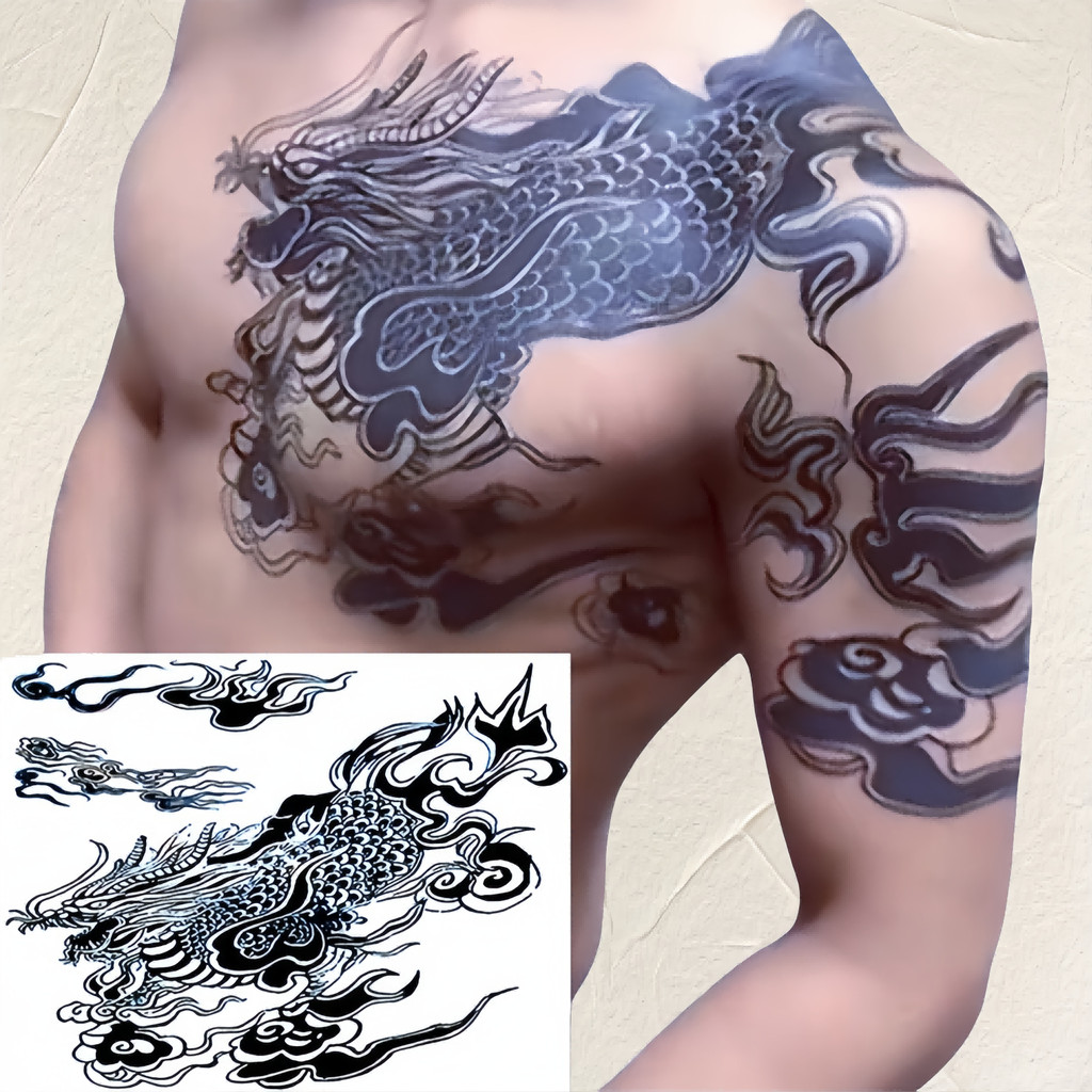 Leave No Marks Female Male Three-Dimensional Tattoo Stickers Wear ...