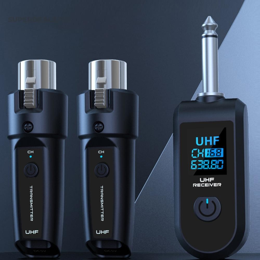 Wireless Microphone Converter XLR Rechargeable Battery Transmitter and ...