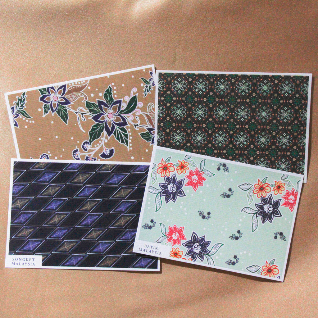 Batik & Songket Print Postcard // Maya | Shopee Malaysia