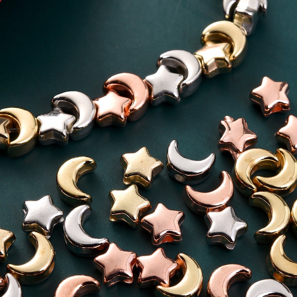 100pcs Assorted Star & Moon Spacer Beads Eid-ul-fitr Beads & Bead ...