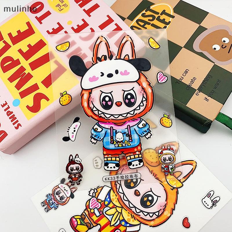 mu Labubu Monster Cartoon Waterproof Stickers Pack Cute Water Bottle ...