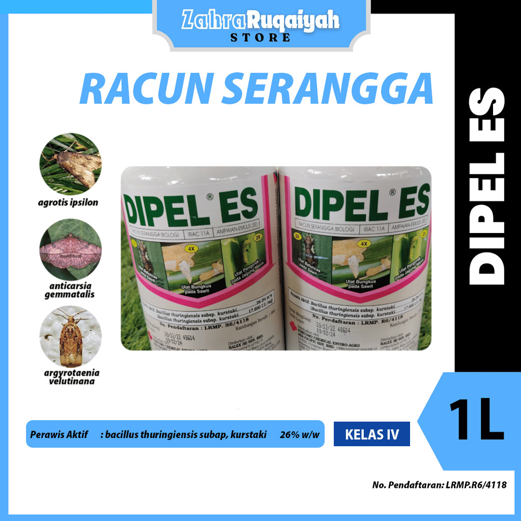 Dipel ES 1L Racun Serangga Organik Membunuh serangga perosak Penggerek ...