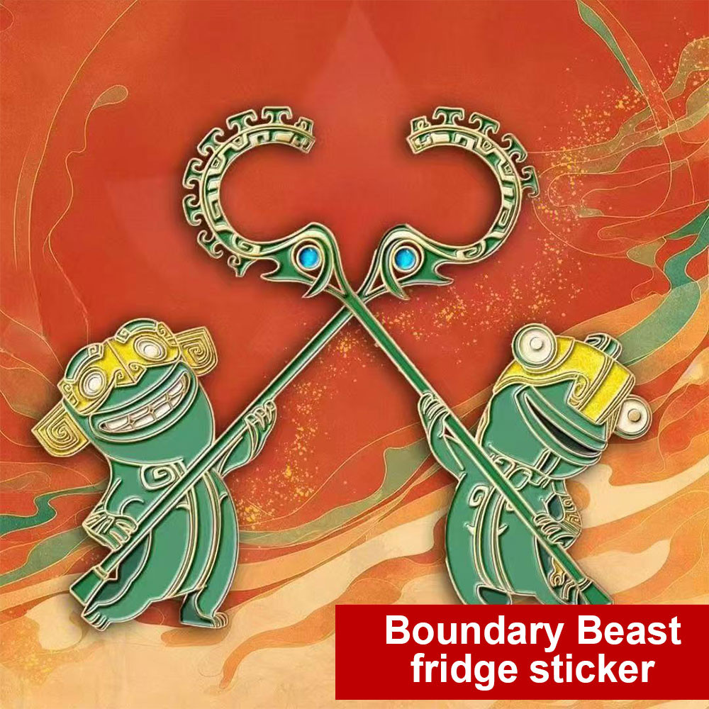 NeZha 2 Fridge Magnets, Cute Fun Jie Jie Shou Metal Kitchen Magnets, Ne ...