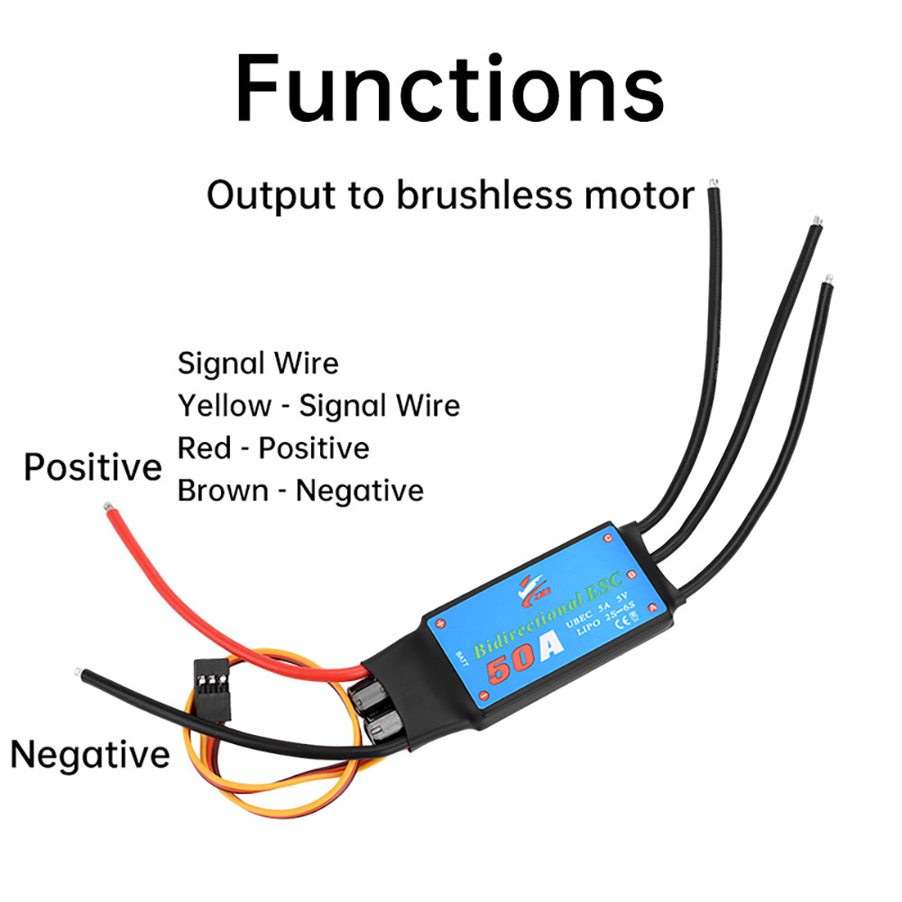 20A/30A/40A/50A Bi-directional brushless ESC for remote control of wind ...
