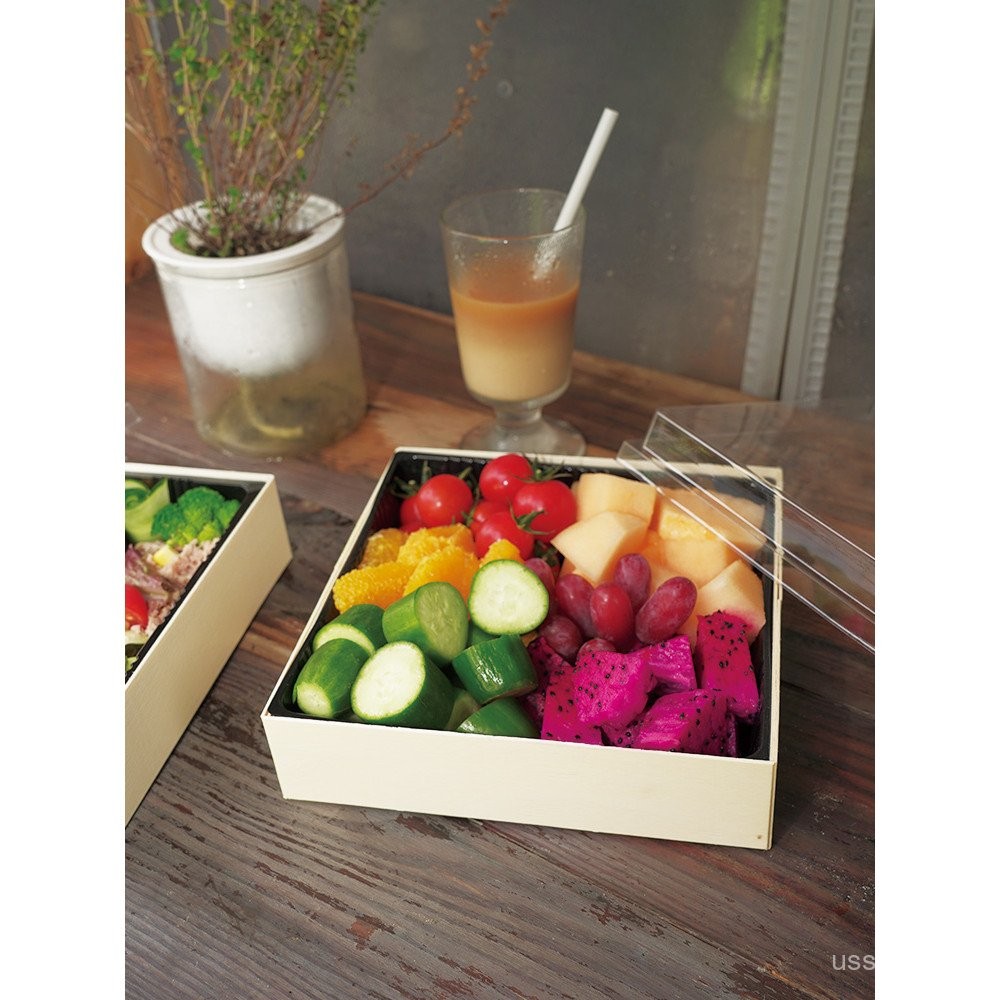 Fruit Packaging Box Wooden Packaging Box Fruit Cut Platter Salad Lunch ...
