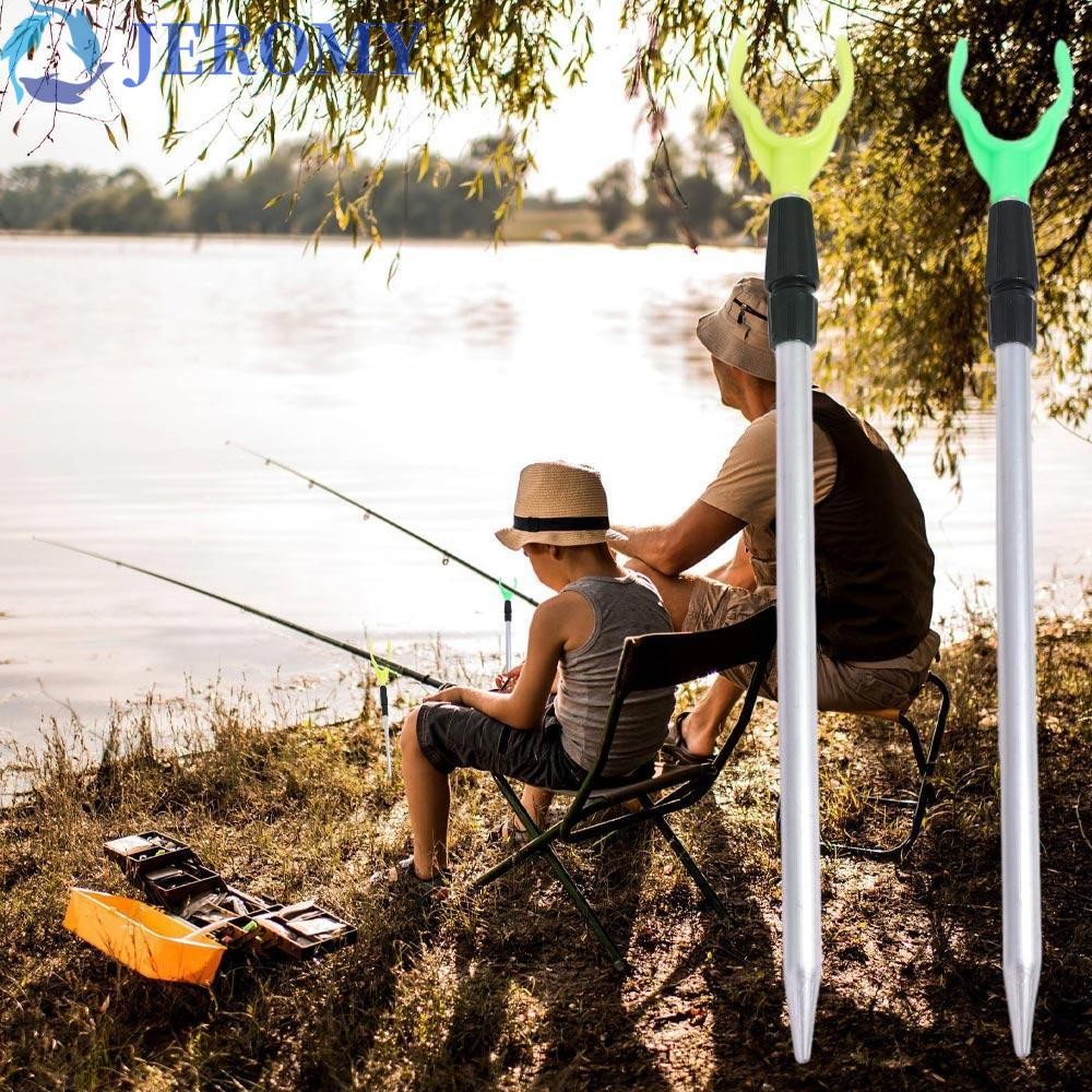 JEROMY Telescopic Fishing Stand, Aluminum Alloy Telescopic Fishing Rod ...