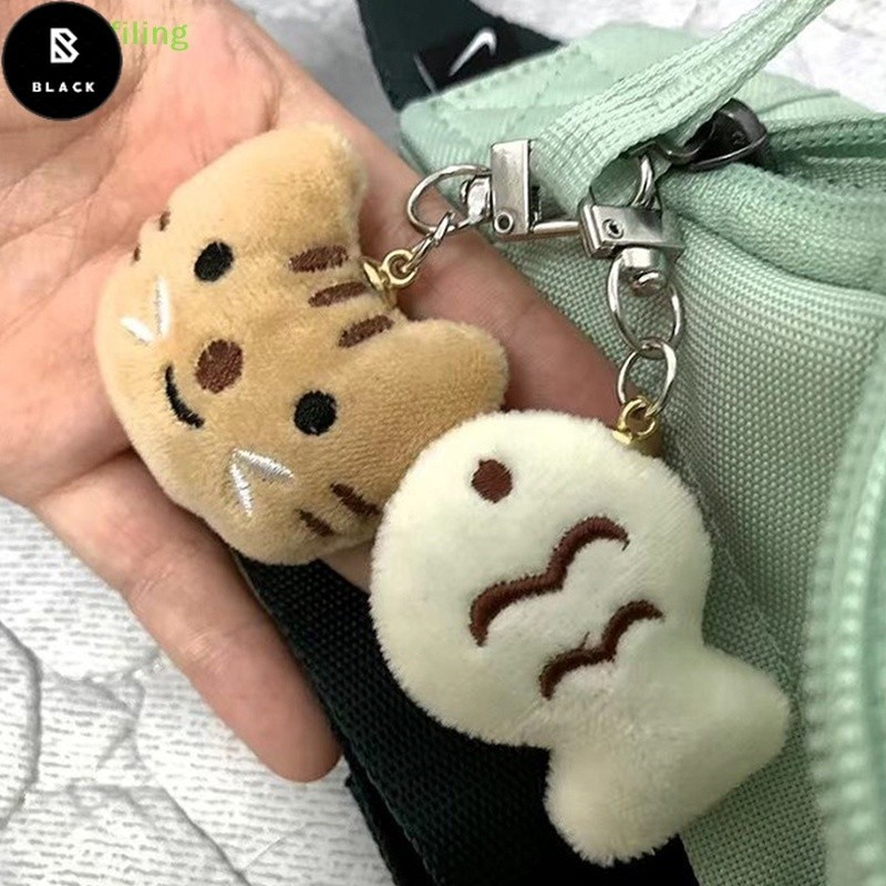 BL Cartoon Doll Kitten Small Fish Bees Plush Toy Key Chain Cute Kitten ...