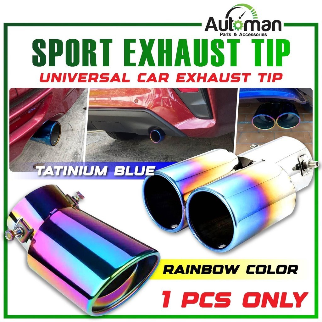 Universal Car Exhaust Pipe Muffler Tip Stainless Steel Axia Myvi Alza ...