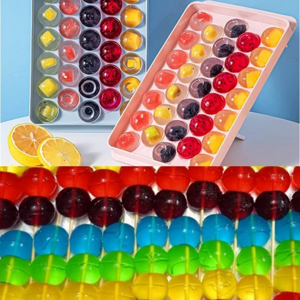 Acuan viral jelly ball Bekas jelly ball 33 Grids Round ice cube tray ...