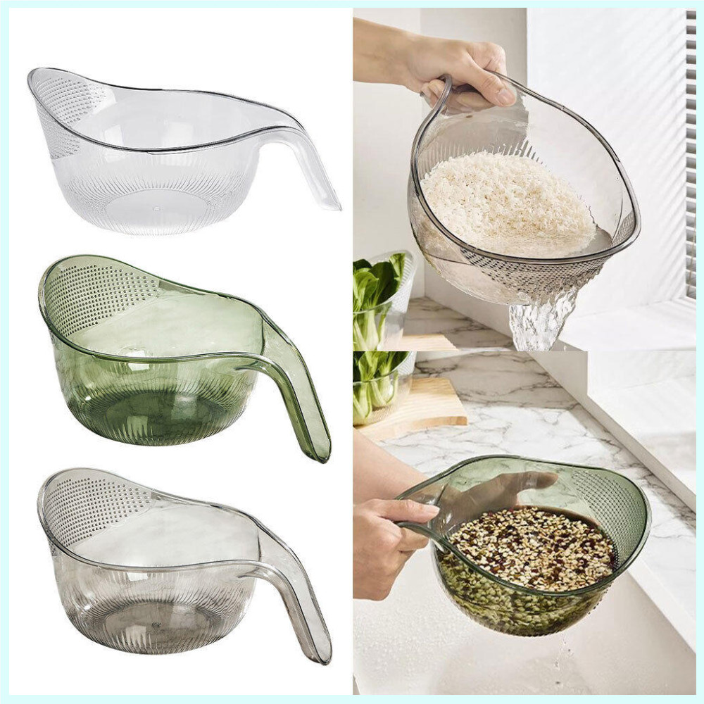 Rice Washing Strainer Basket With Handle Fruit And Vegetable Bowl ...