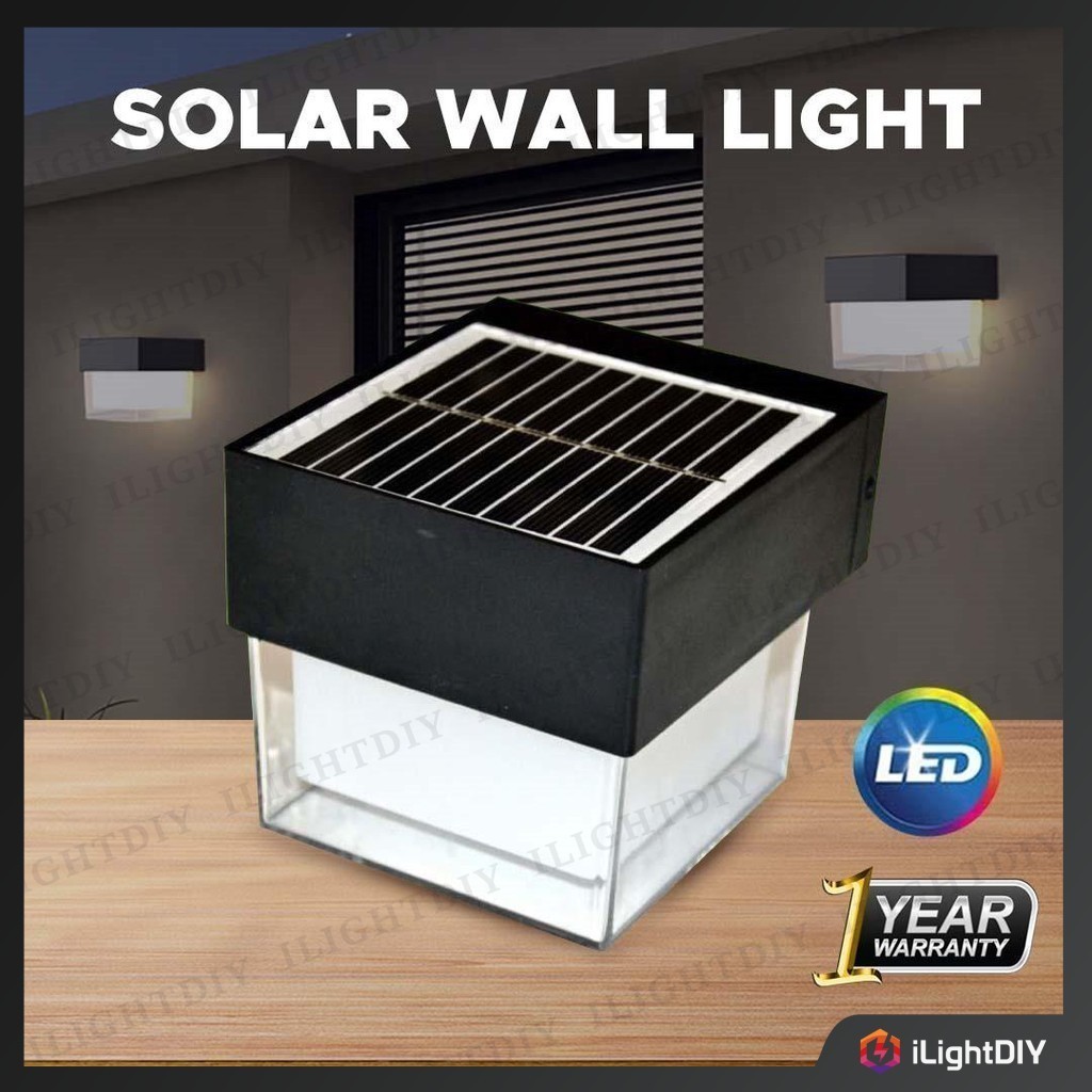 MODERN SOLAR LED WALL LIGHT SIMPLE ELEGANT SOLAR WALL LAMP LAMPU ...