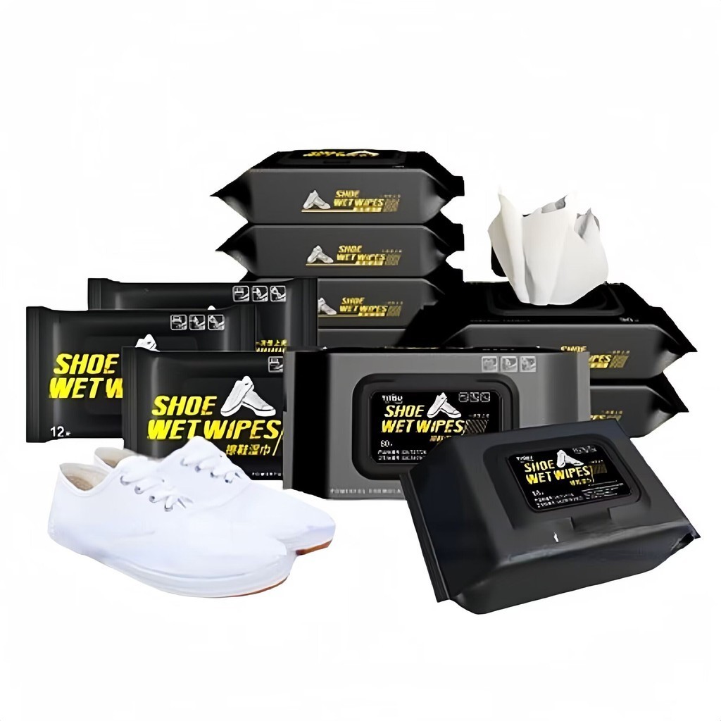 Lazy Shoe Cleaning Disposable Wet Tissue Quick Shine Wipes White Shoes ...