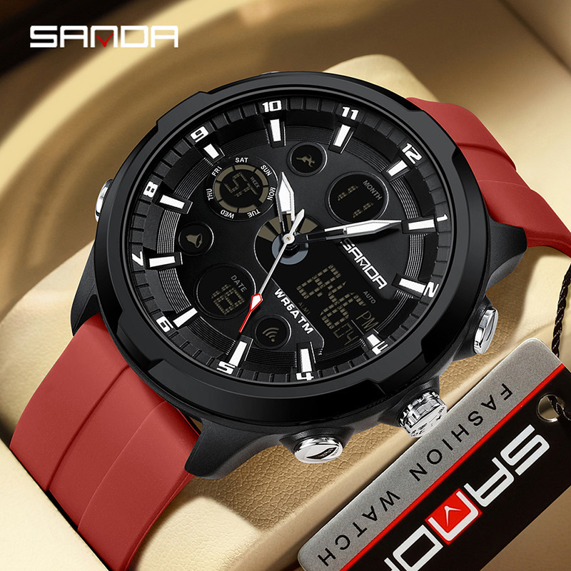 Sanda New Electronic Men's Watch Fashion and Leisure Watch Waterproof ...