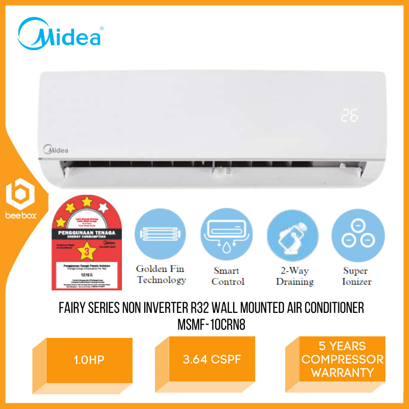 Midea Fairy Series Non Inverter R32 Wall Mounted Air Conditioner 1.0 HP ...