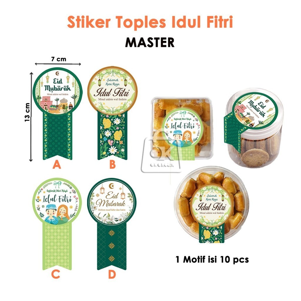 Eid Al-Fitr Label Sticker/Eid Cake Jar Label (10Pcs Contents) | Shopee ...