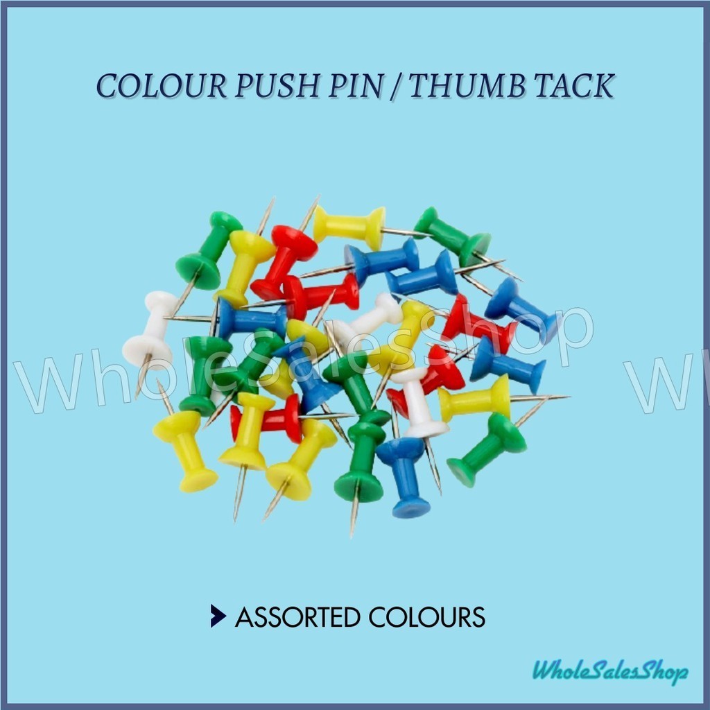 COLOUR PUSH PIN / THUMB TACK (ASSORTED COLOURS) | Shopee Malaysia