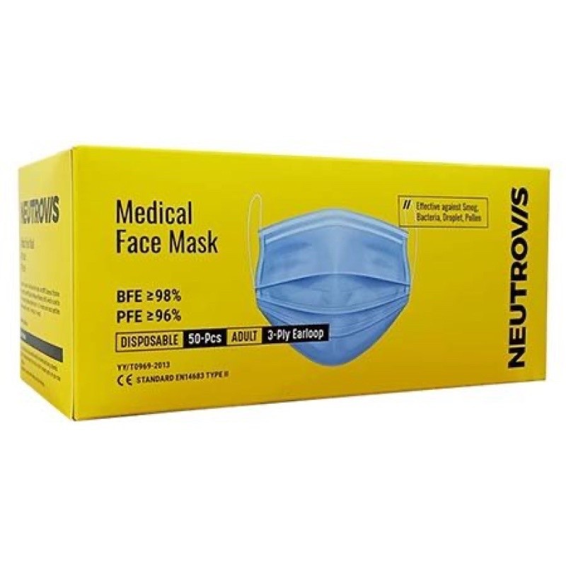 {100%Original} Neutrovis Adult Medical Face Mask 3Ply 50’s Artic Lime ...